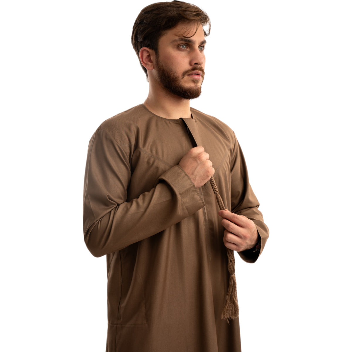 Royale Ash Brown Emirati Thobe | Authentic Emirati Thobes | Hub Alhaya