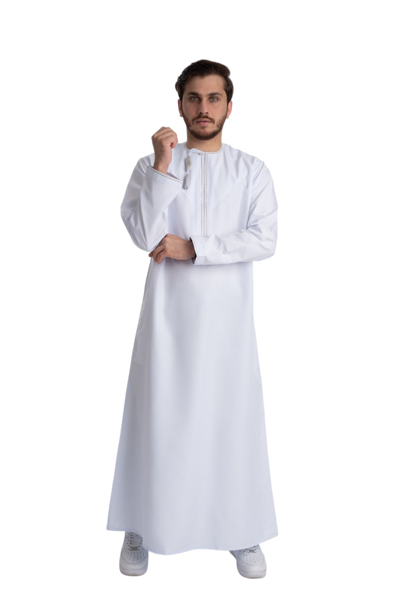 RM24 Haya Omani Thobe #004 Silver | Waterproof Dishdasha Jubba | Hub Alhaya