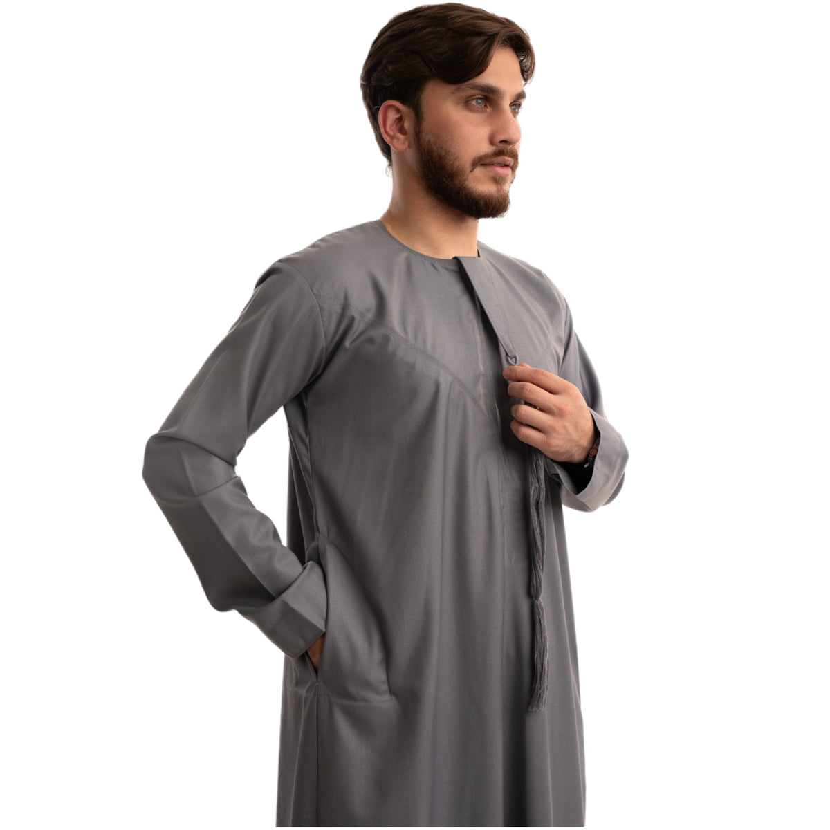 Royale Grey Emirati Thobe | Authentic Emirati Thobes | Hub Alhaya